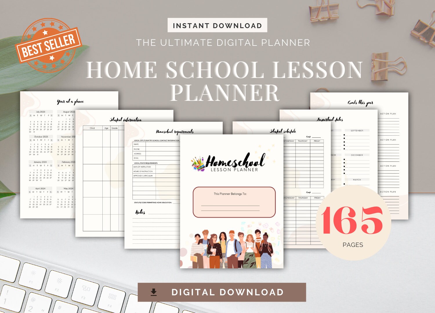 Editable Homeschool Planner, Home School Teacher, Academic Lesson ...
