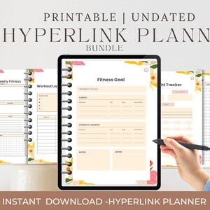 Printable Fitness and Health Planner, Fitness Journal, Digital Planner, Printable Planner ...