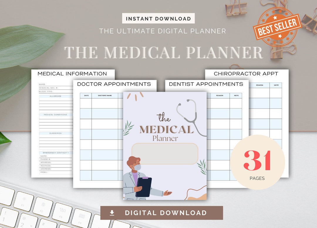 Medical Planner Printable, Family Medical Binder, Healthcare Planner ...