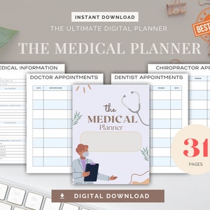 Medical Planner Printable, Family Medical Binder, Healthcare Planner ...