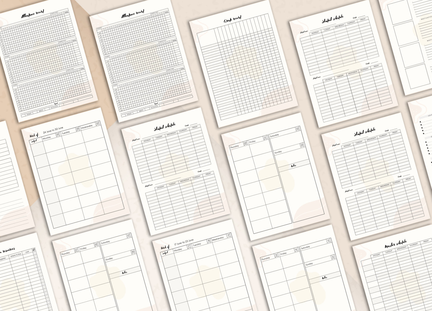 Editable Homeschool Planner, Home School Teacher, Academic Lesson ...