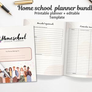 Editable Homeschool Planner, Home School Teacher, Academic Lesson ...
