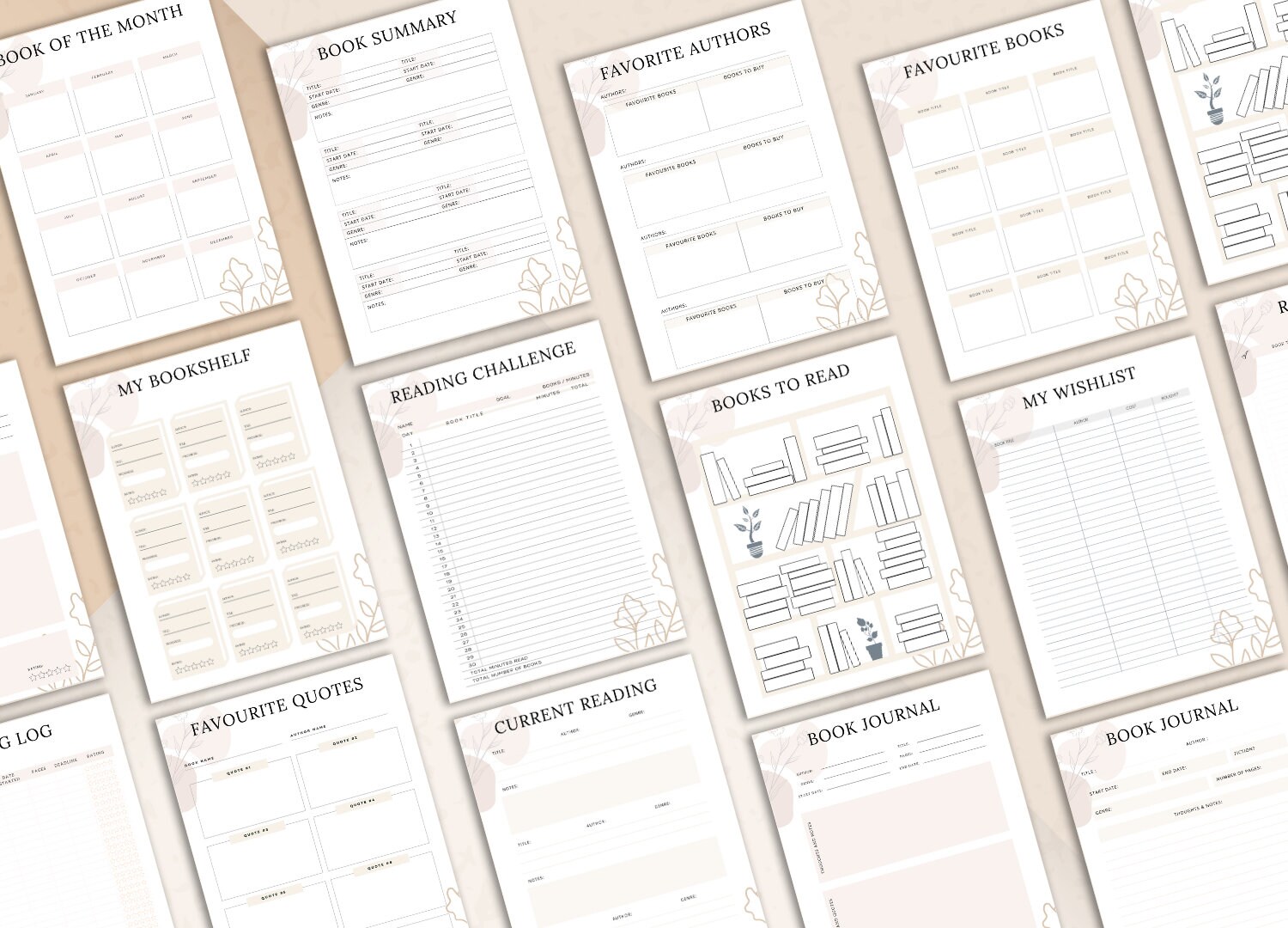 Reading Book Planner, Reading Journal, Digital Reading Journal, Book ...