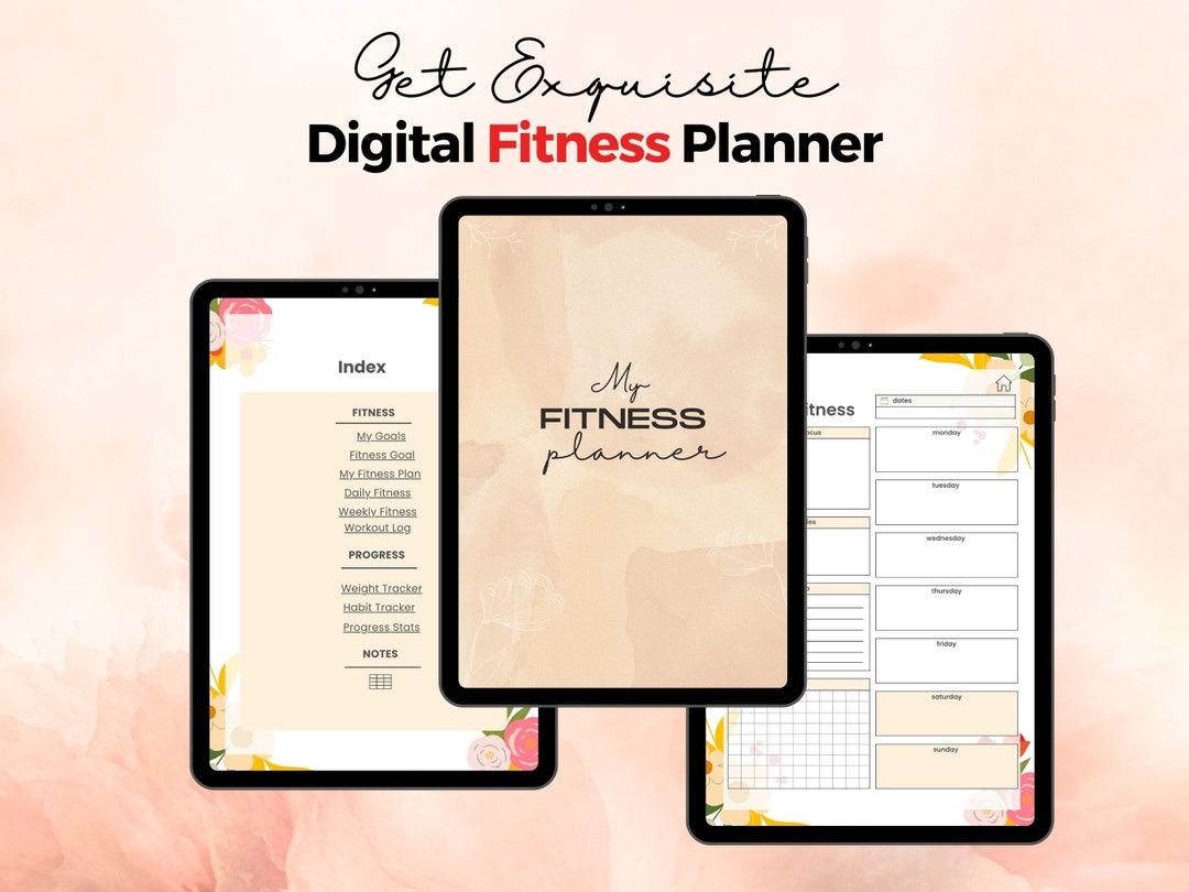 Printable Fitness and Health Planner Fitness Journal Digital - Etsy