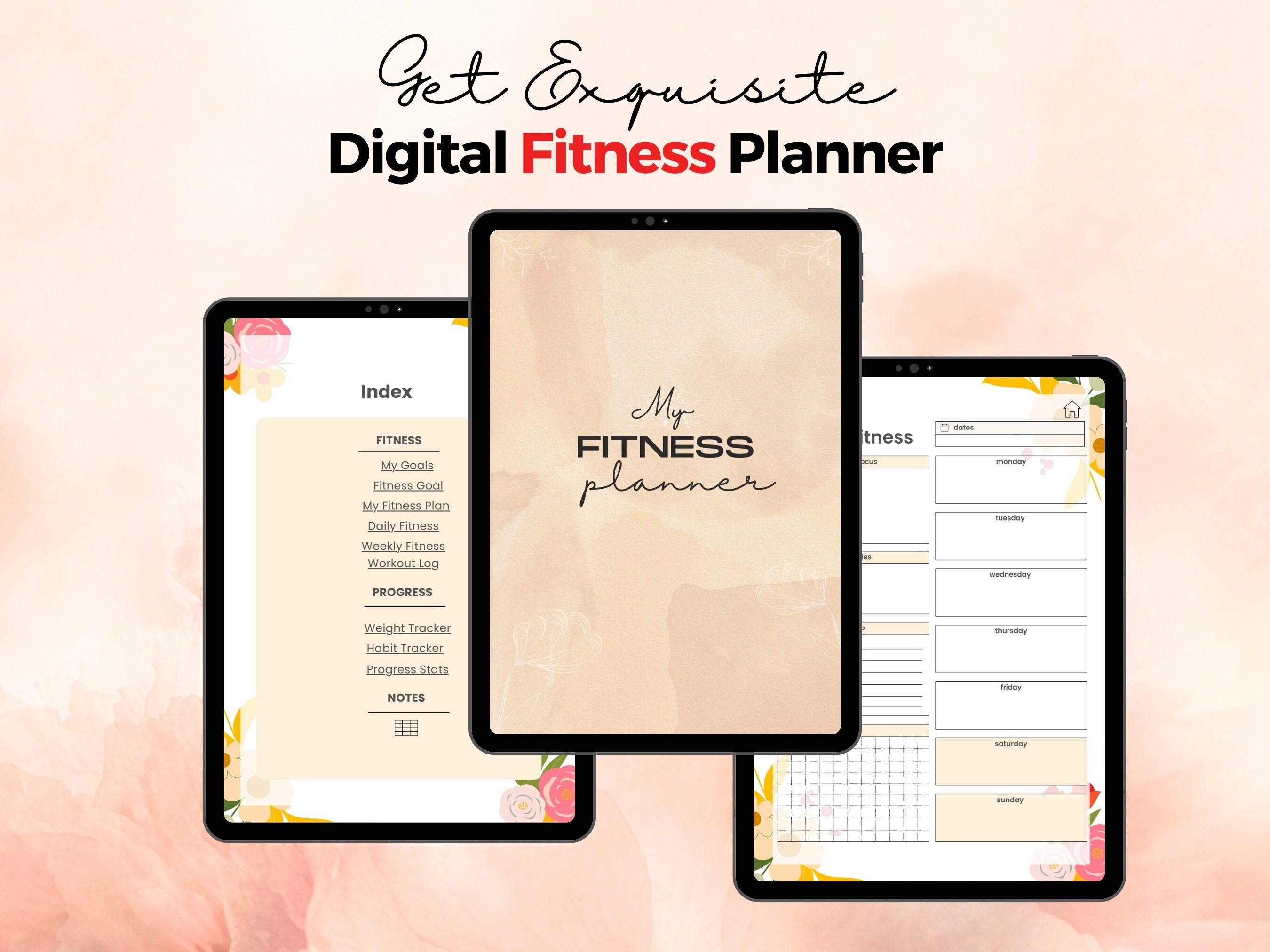 Printable Fitness and Health Planner Fitness Journal Digital - Etsy