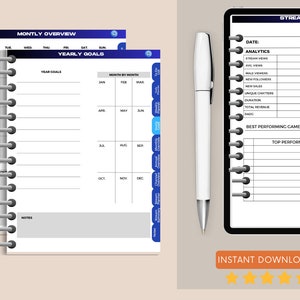 Live Stream Planner, Live Streaming Planner, Streamer Planner, Stream ...