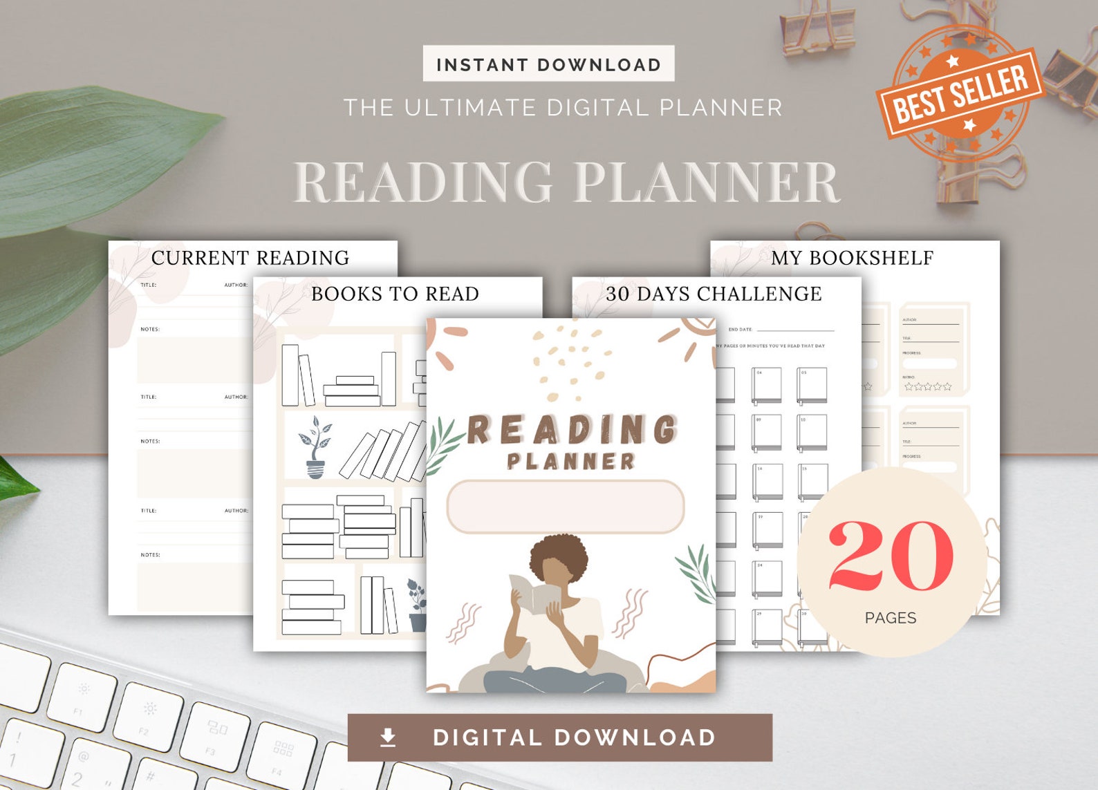 Reading Book Planner, Reading Journal, Digital Reading Journal, Book ...