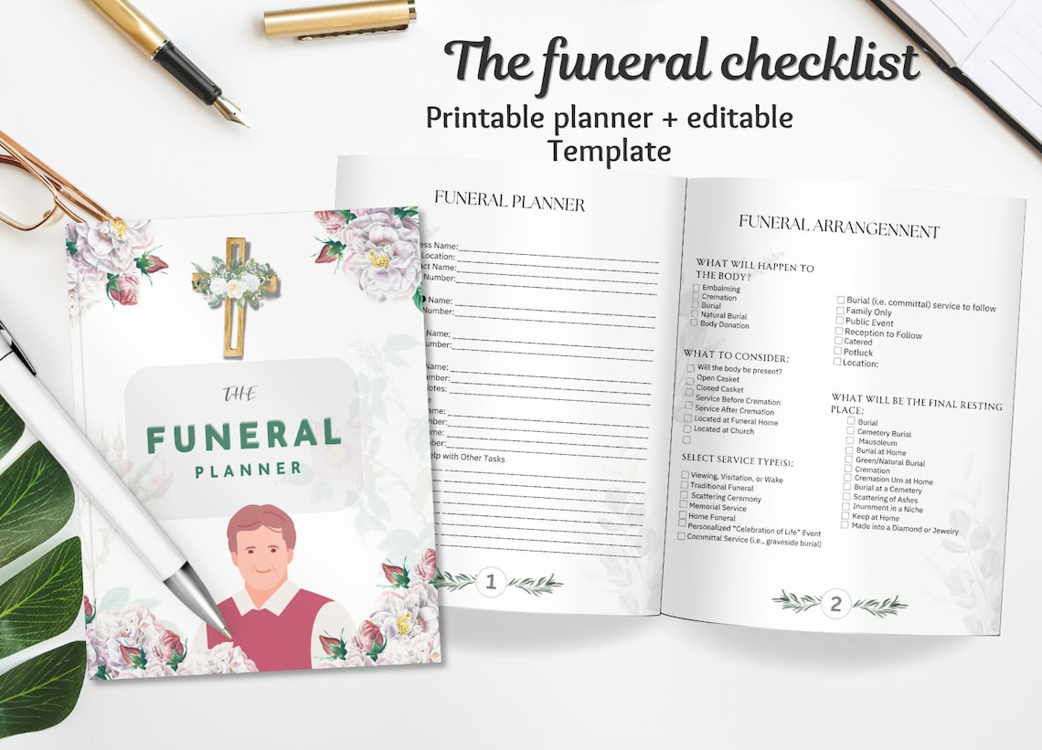 Funeral Planner, Funeral Checklist, Last Wishes Planner, Estate ...