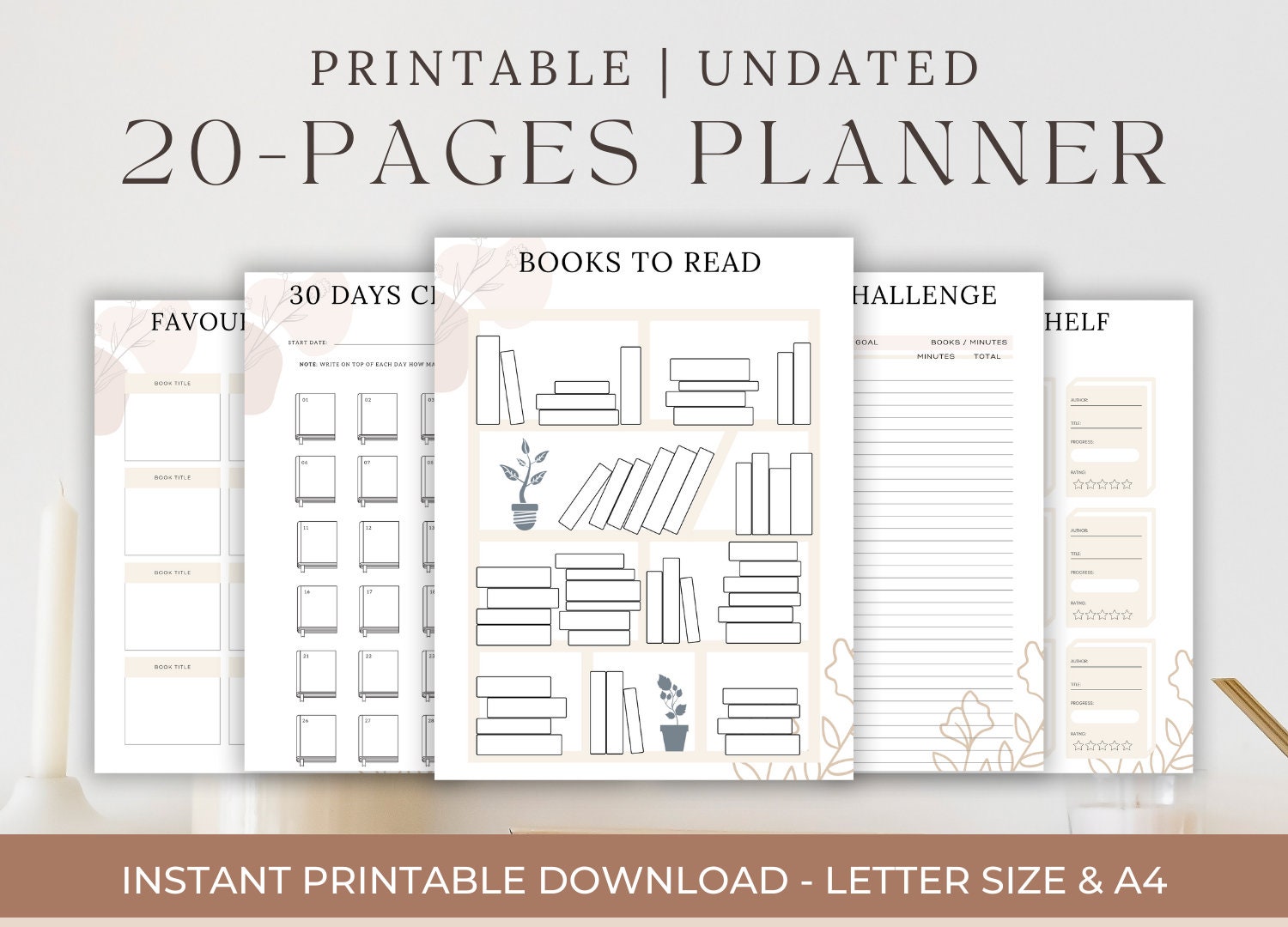 Reading Book Planner, Reading Journal, Digital Reading Journal, Book ...