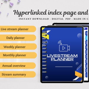 Live Stream Planner, Live Streaming Planner, Streamer Planner, Stream ...