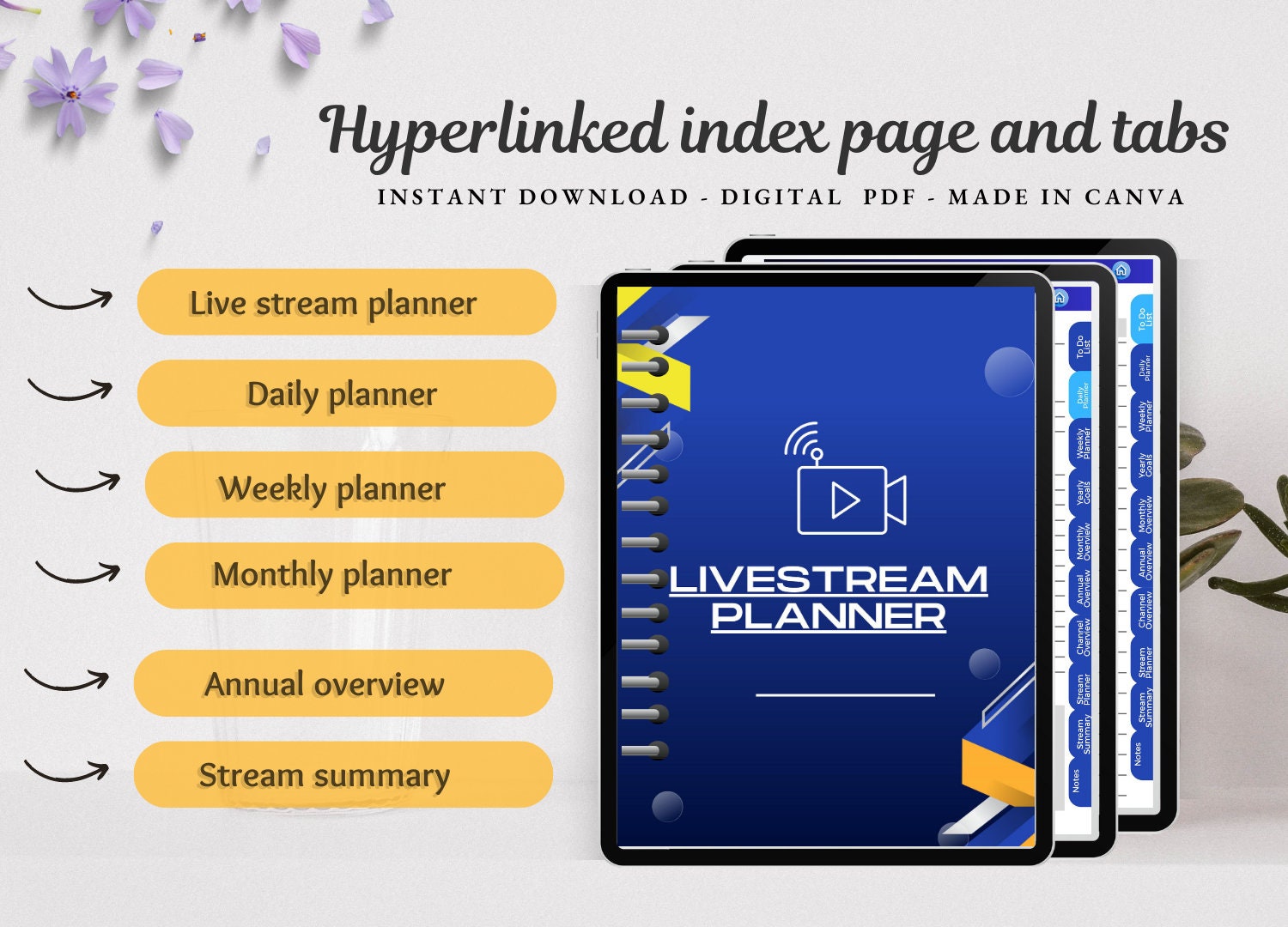 Live Stream Planner, Live Streaming Planner, Streamer Planner, Stream ...