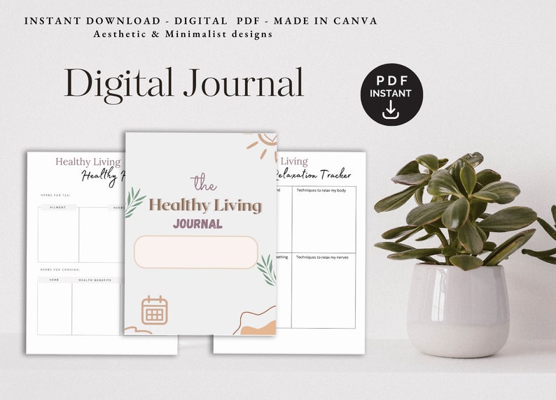 Healthy Living Journal, Self Care Journal, Gratitude Journal, Wellness ...