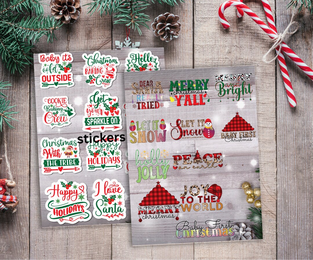 Christmas Inspirational Svg Png Bundle, PRINTABLE Stickers, Retro ...