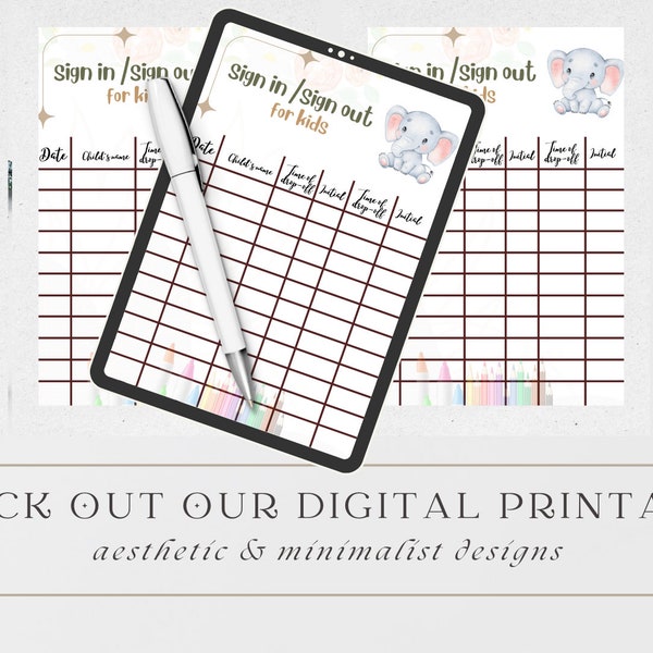 Daycare Sign in and Out Weekly Sheet Editable - Etsy