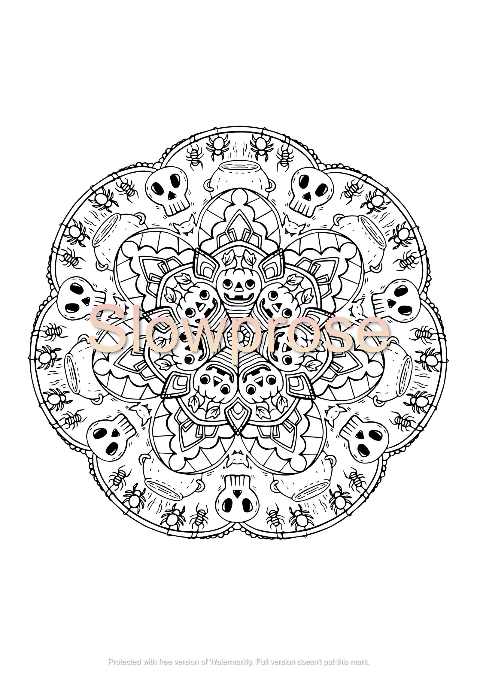 Printable Halloween Mandala Art Coloring Book Printable - Etsy