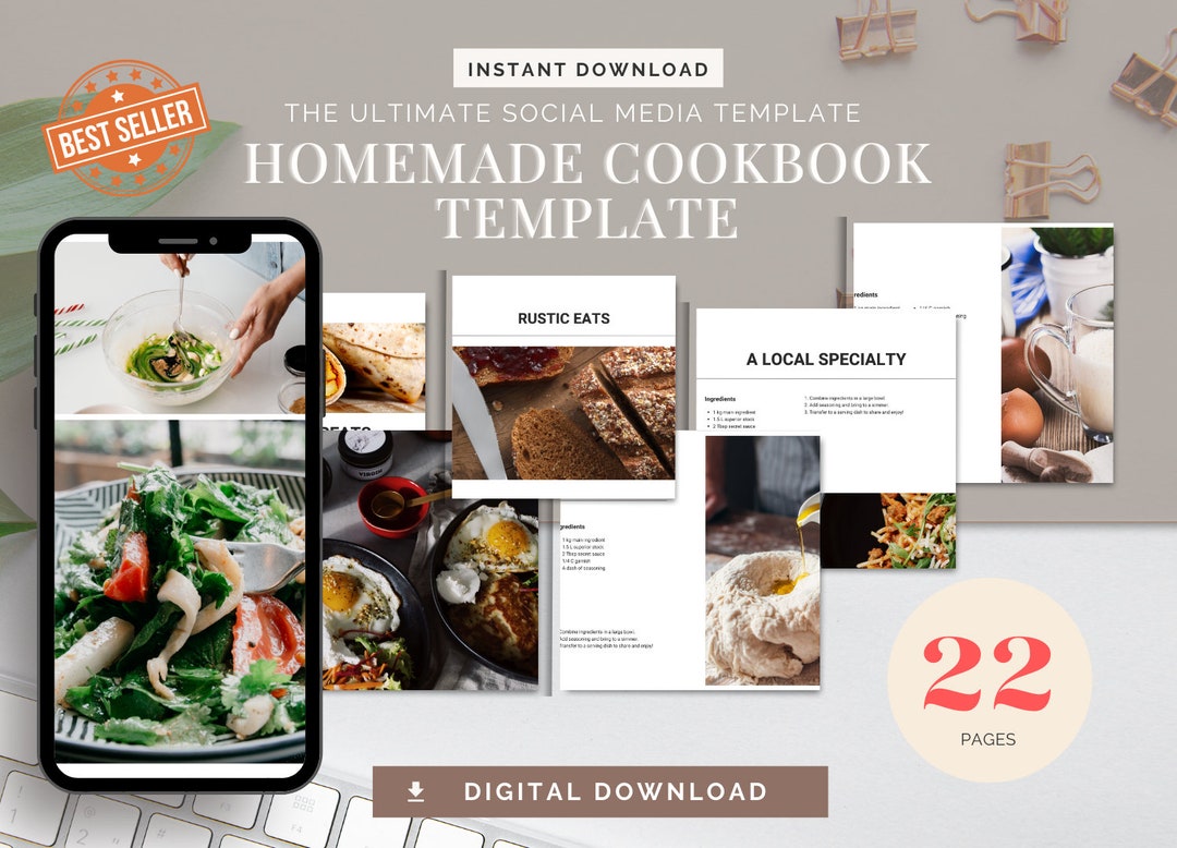 Cookbook Template ,recipe Book Template ,social Media Post, Recipe ...