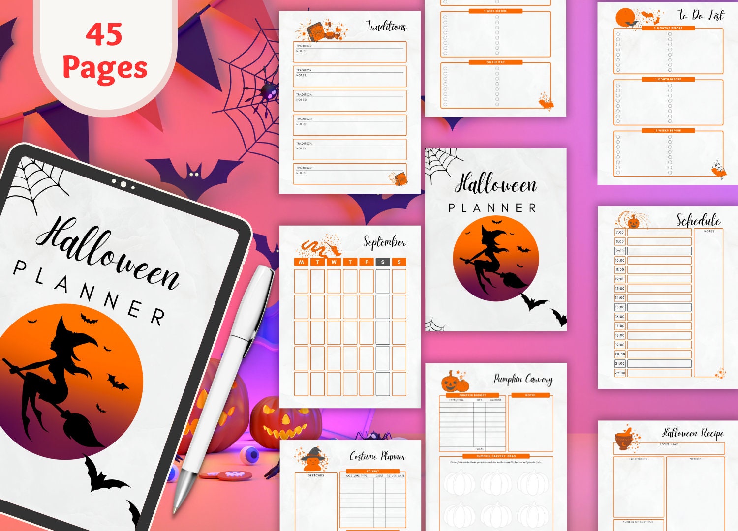 Halloween Planner Printable, Goodnotes Halloween Planner, Halloween ...