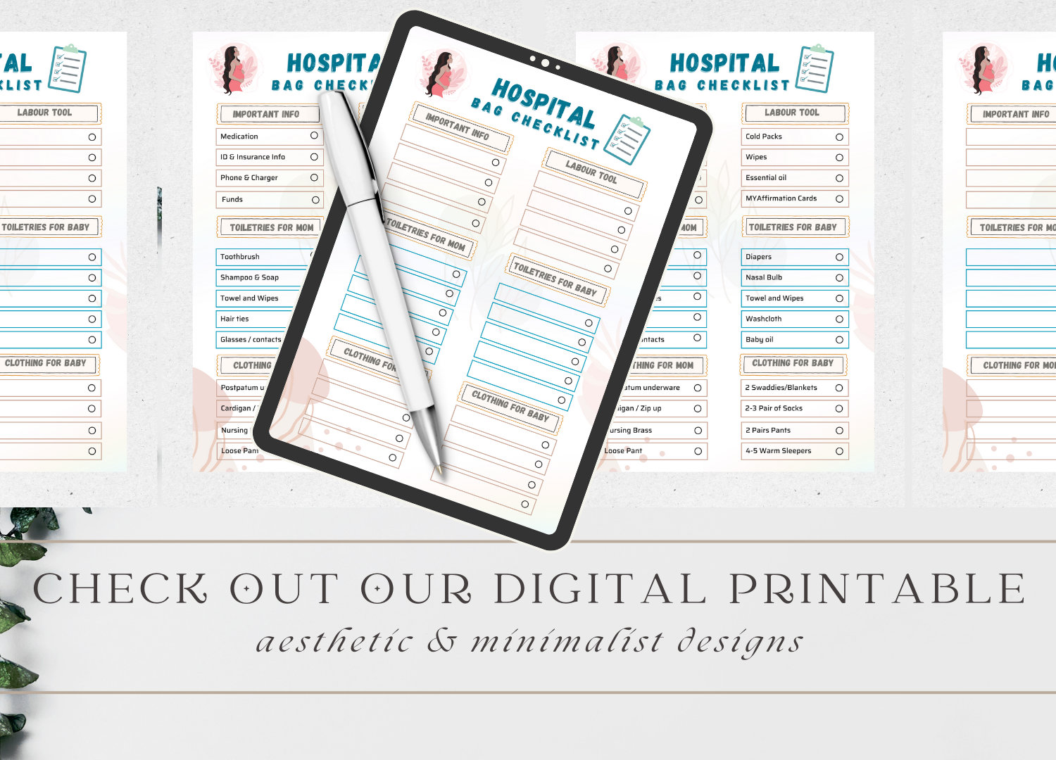 Checklist Hospital Bag, Labor and Delivery Check List for Mom and Baby ...