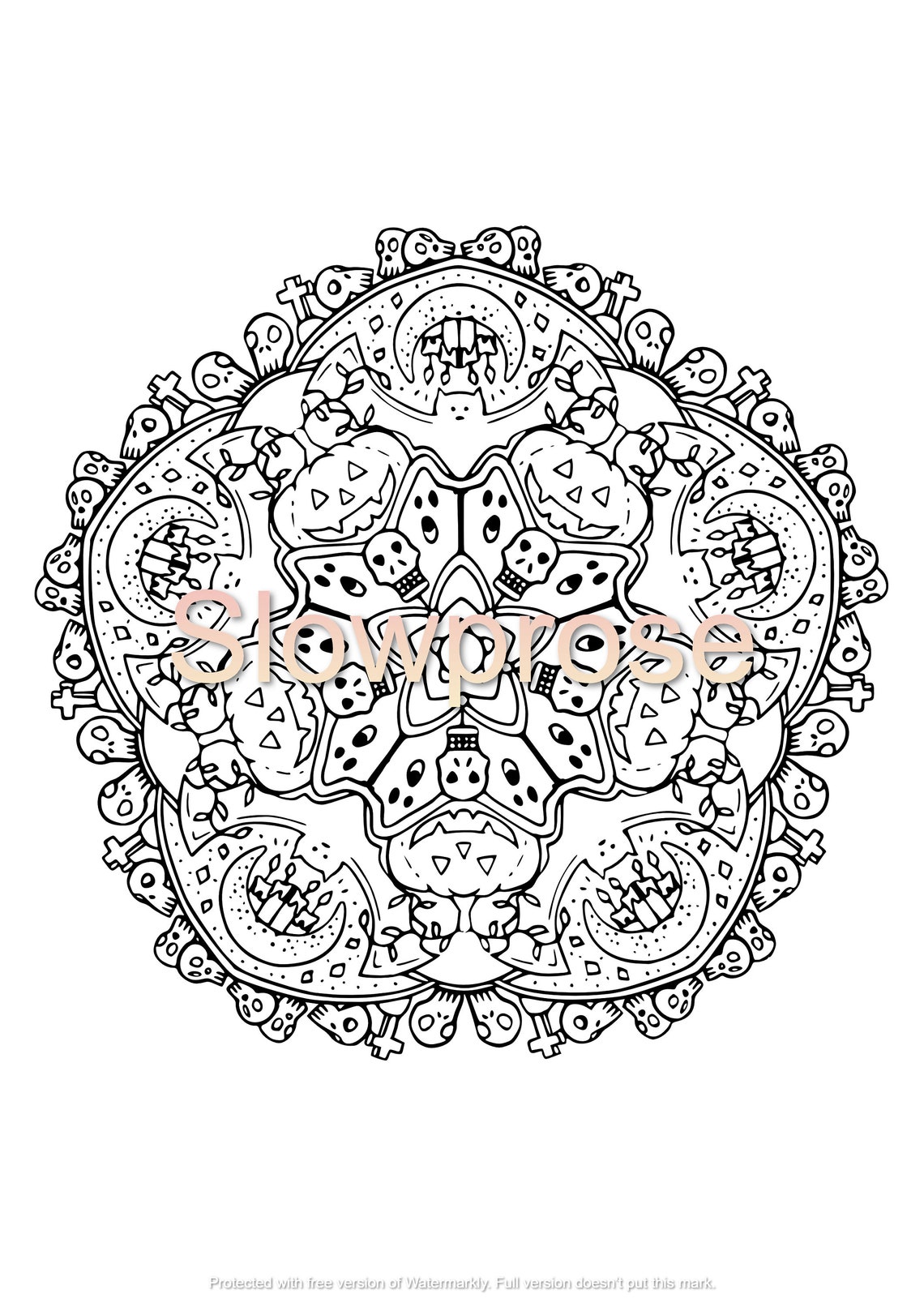Printable Halloween Mandala Art Coloring Book Printable - Etsy