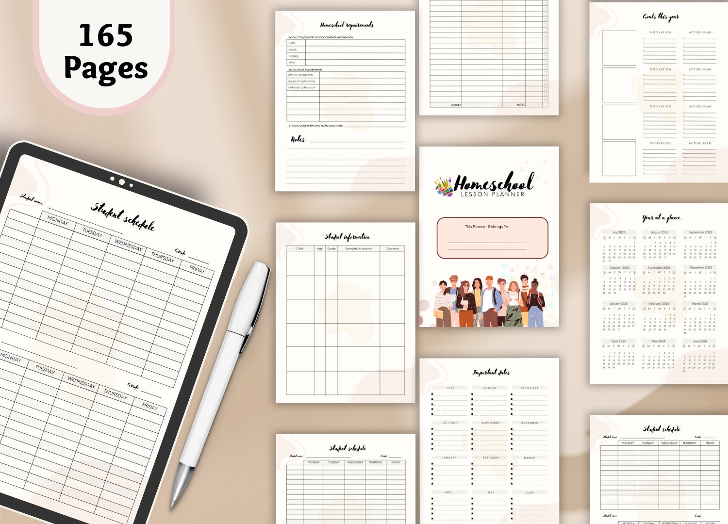 Editable Homeschool Planner, Home School Teacher, Academic Lesson ...