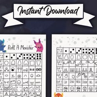 Roll a Monster Game - Printable Halloween Game - Halloween Activity for ...