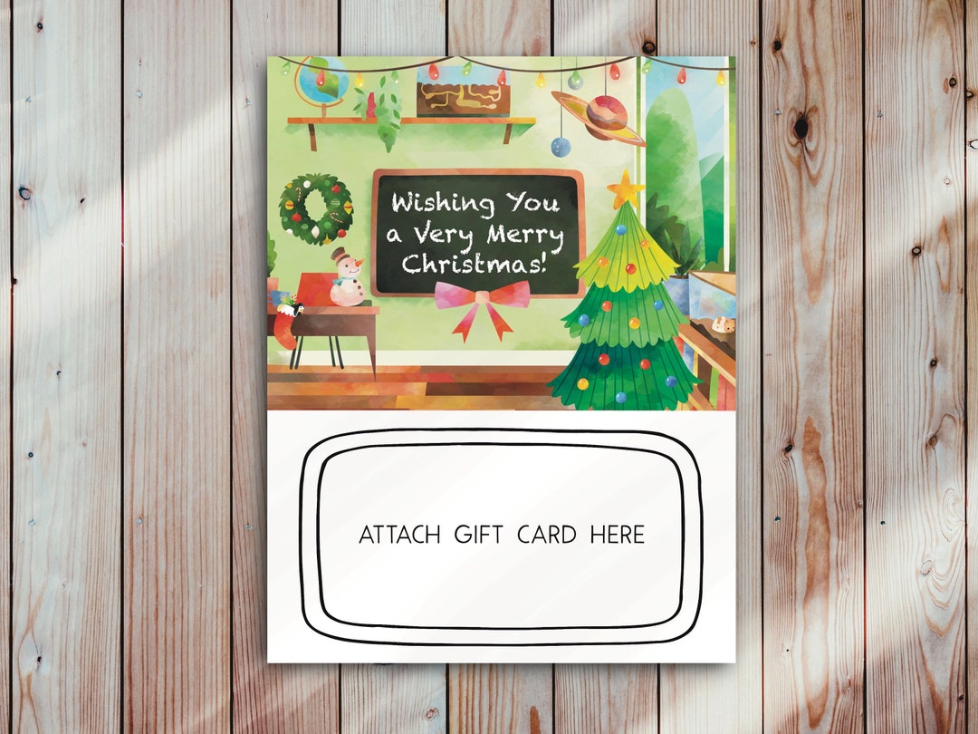 Teacher Christmas Card, Printable, Instant Download - Etsy