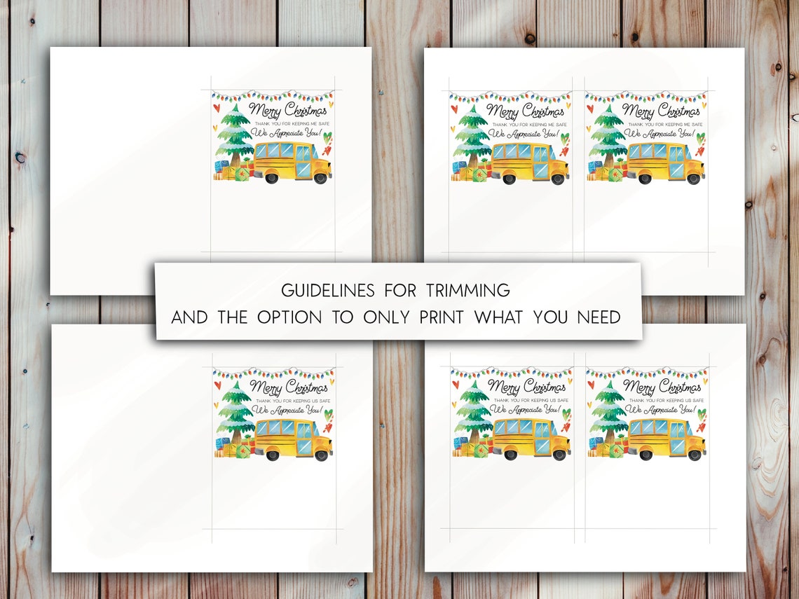 School Bus Driver Christmas Card, Printable, Instant Download - Etsy