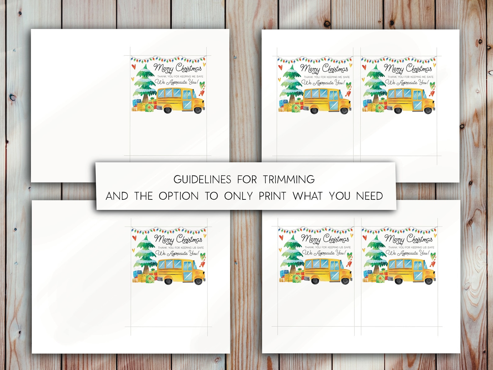 School Bus Driver Christmas Card, Printable, Instant Download - Etsy