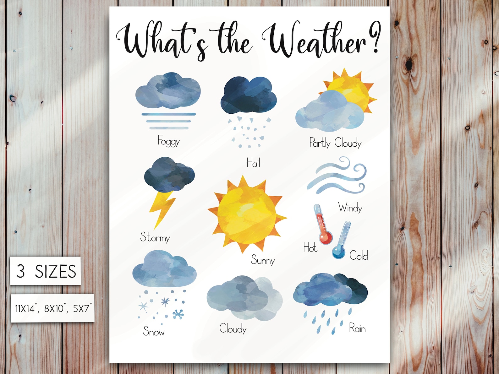 Weather Poster, Printable Instant Download - Etsy