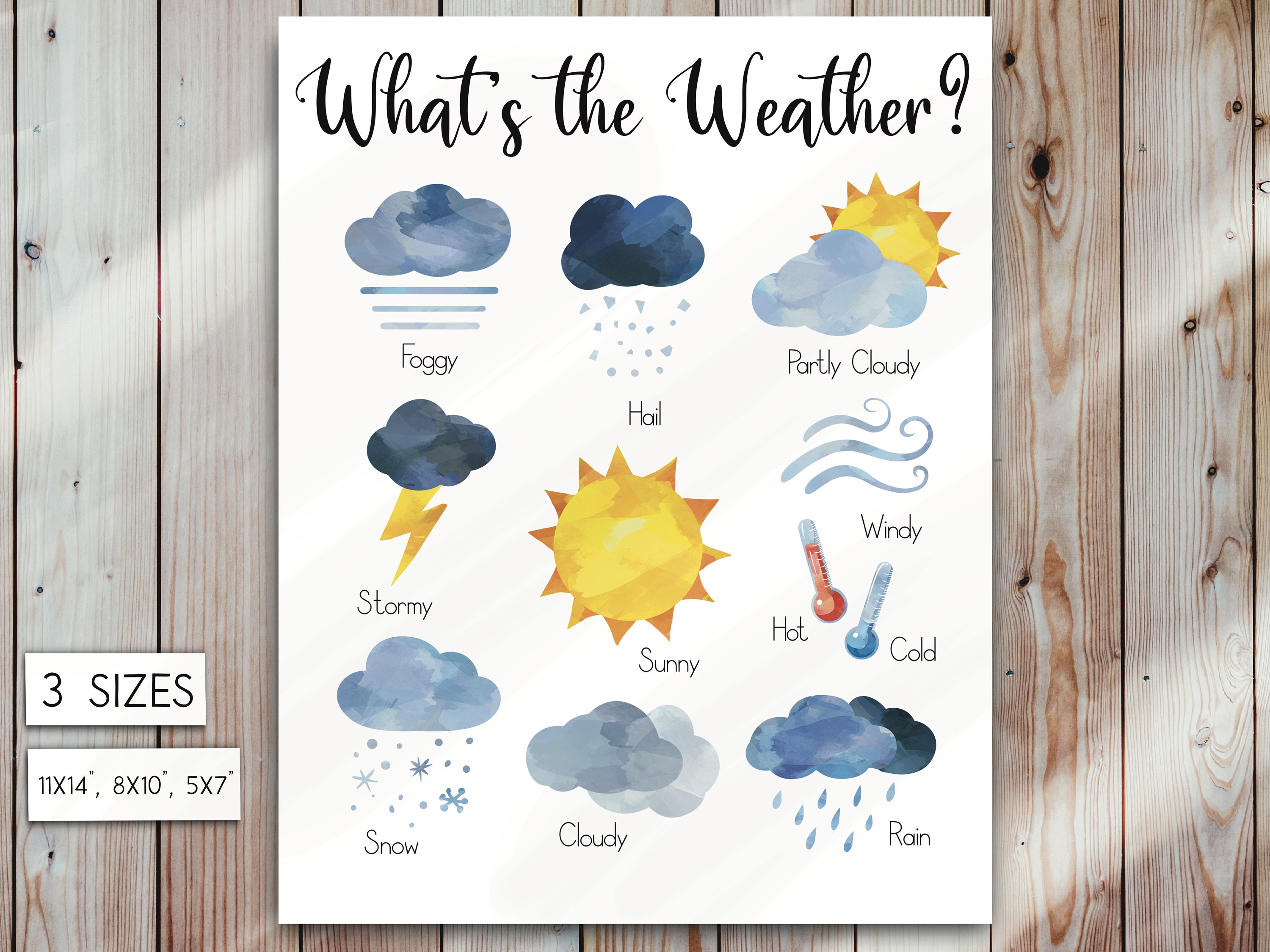 Weather Poster Printable Instant Download - Etsy