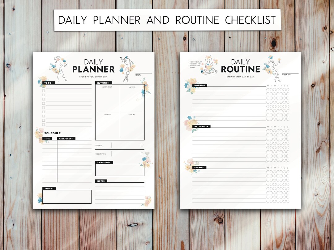 Daily Planner and Routine Checklist, Instant Download, Printable - Etsy