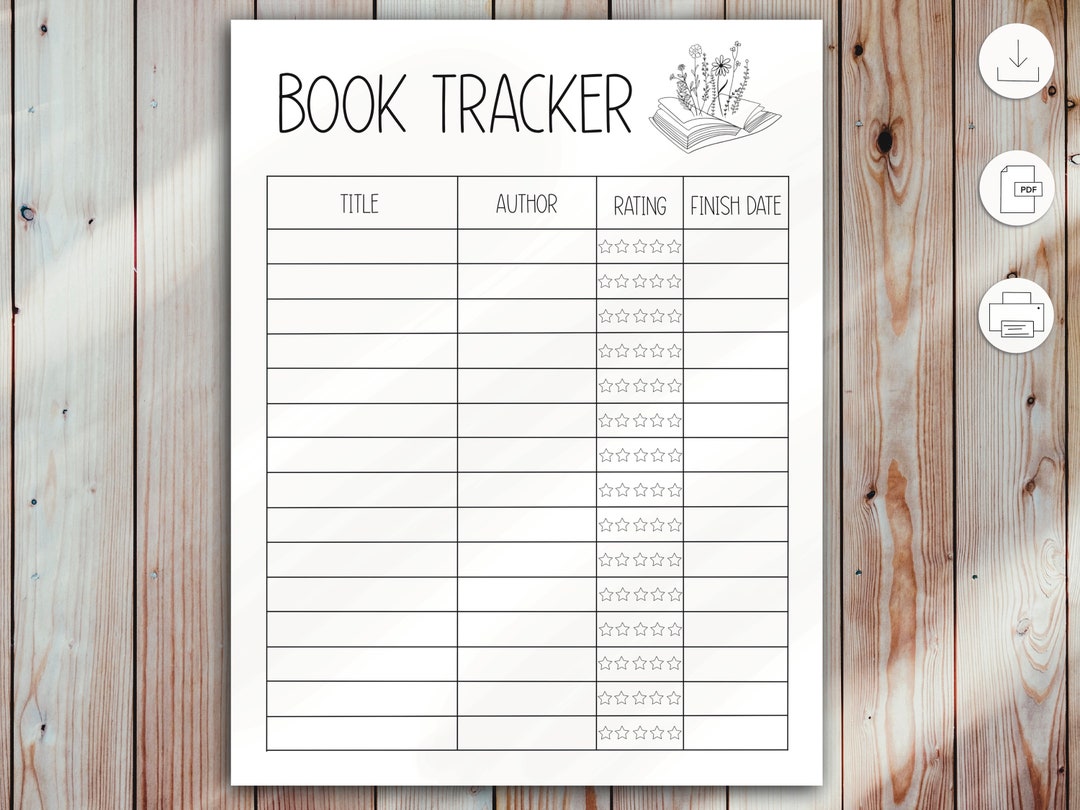 Book Tracker, Printable, Instant Download - Etsy