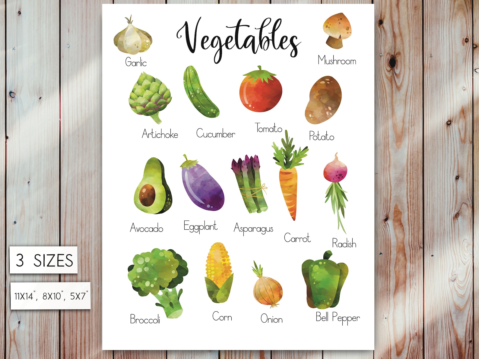 Vegetables Poster, Printable Instant Download - Etsy