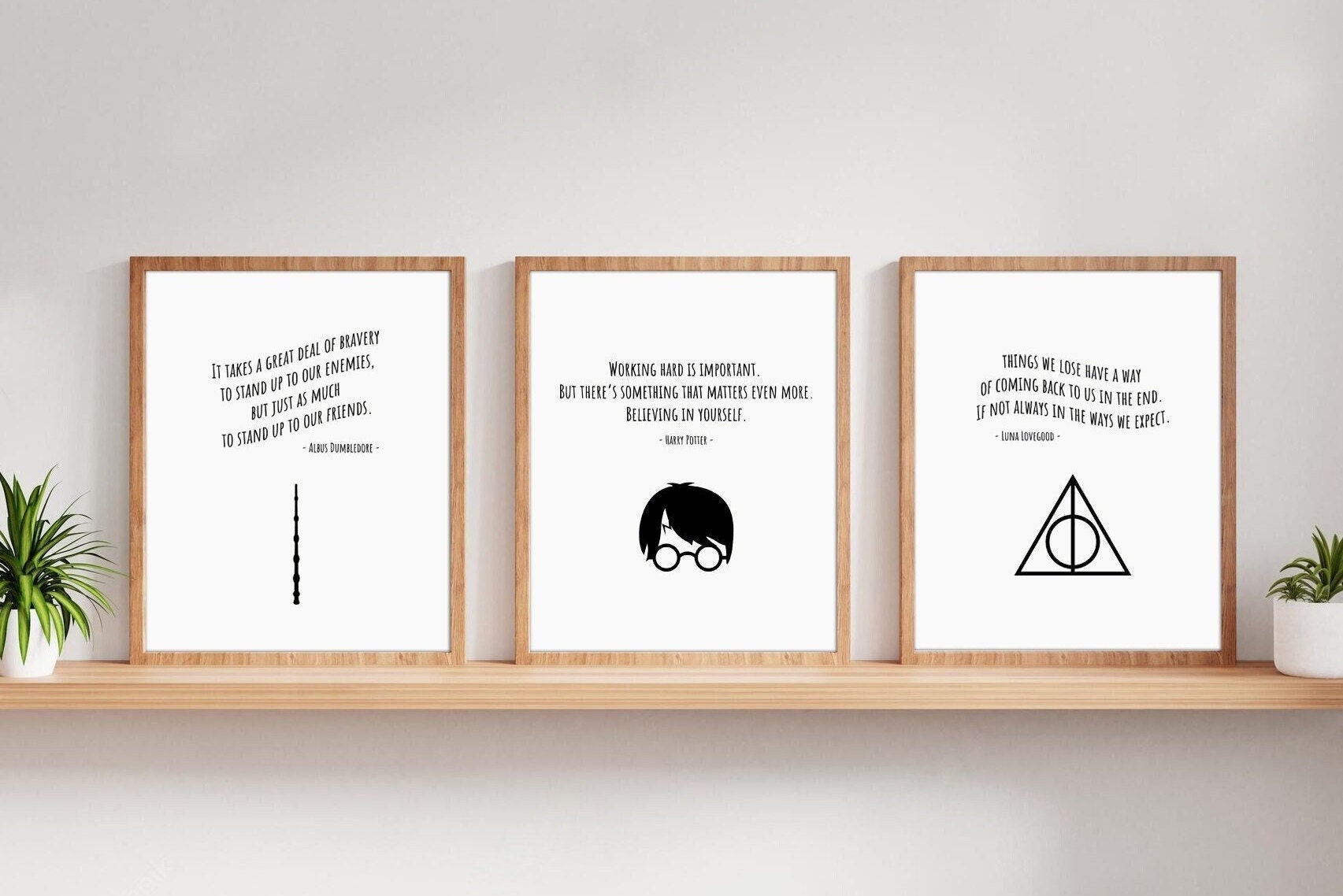 HP Printable Quote Art, Set of 3 Quotes, Magic, Wizard, Wall Art, Home ...