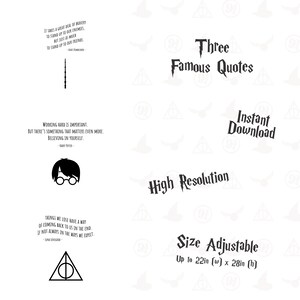 HP Printable Quote Art, Set of 3 Quotes, Magic, Wizard, Wall Art, Home ...