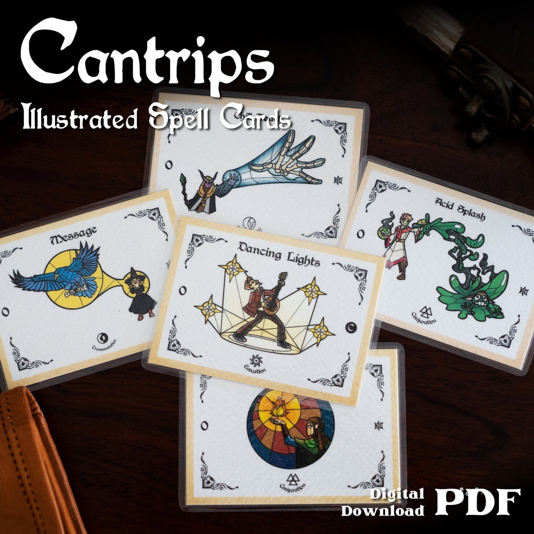 Cantrips - Dnd Illustrated Spell Cards [ DIGITAL DOWNLOAD ] - Etsy