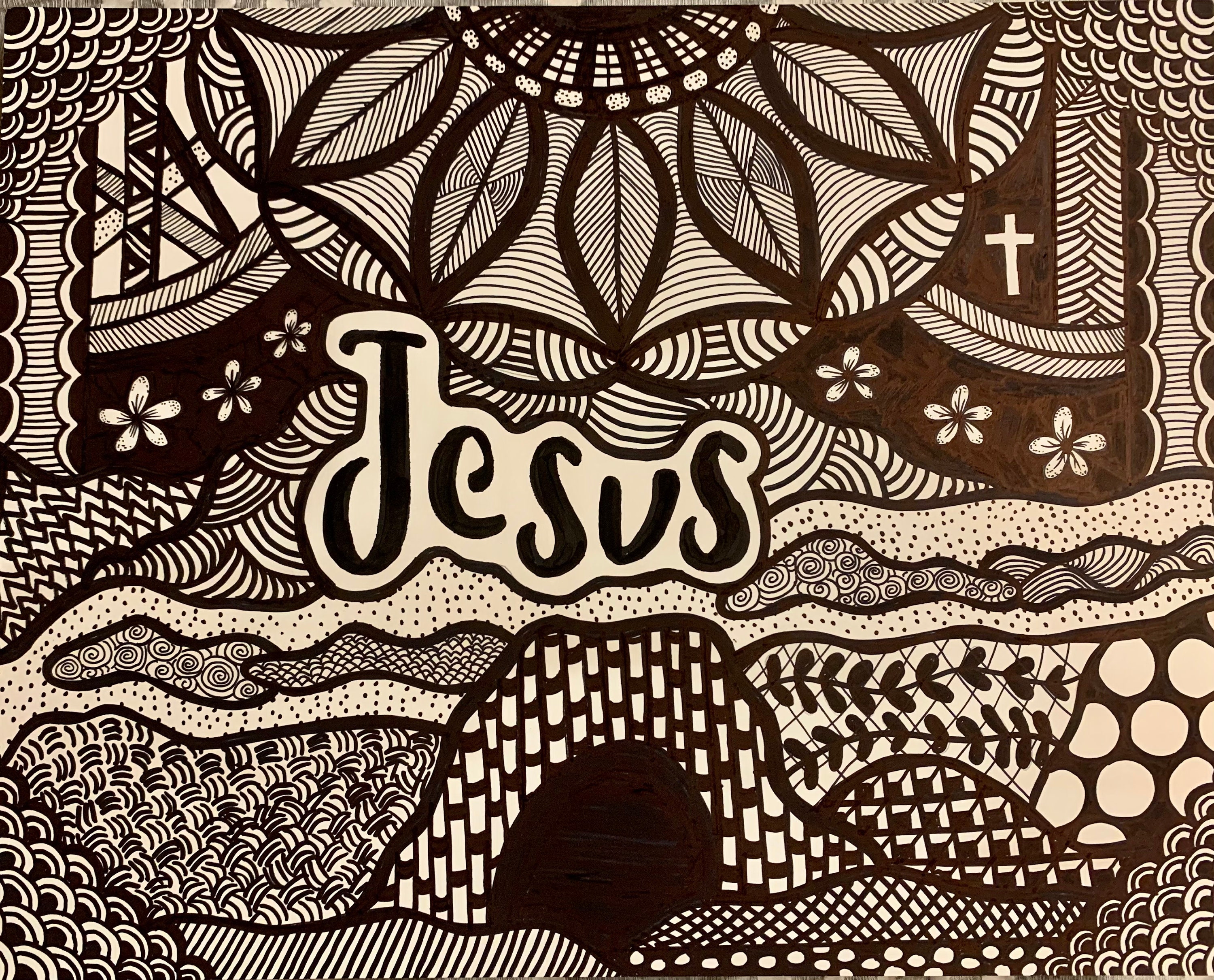 Jesus Zentangle Print - Etsy