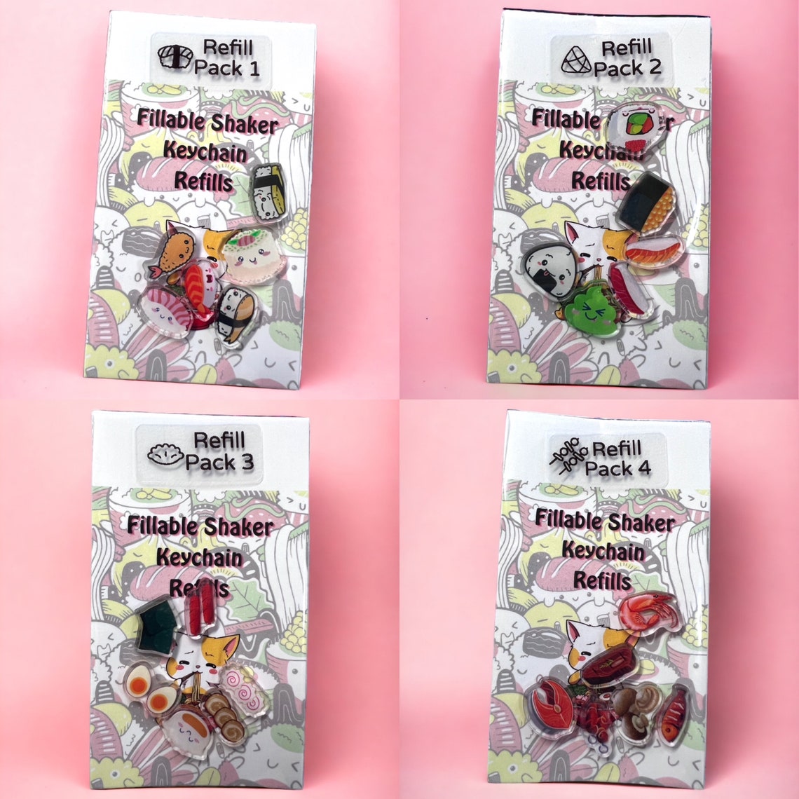 Kawaii Fillable Shaker Keychains - Etsy