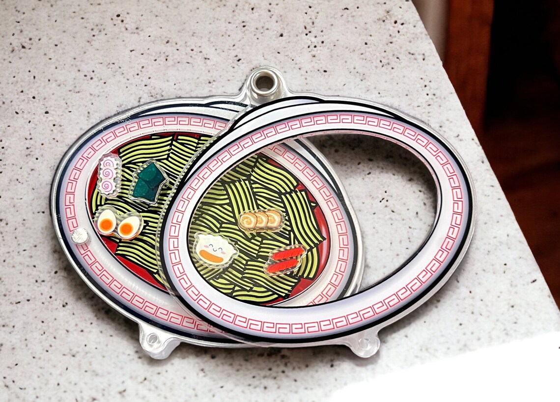 Kawaii Hawaii Style Fillable Shaker Keychains Bento Box, Hibachi, Ramen ...