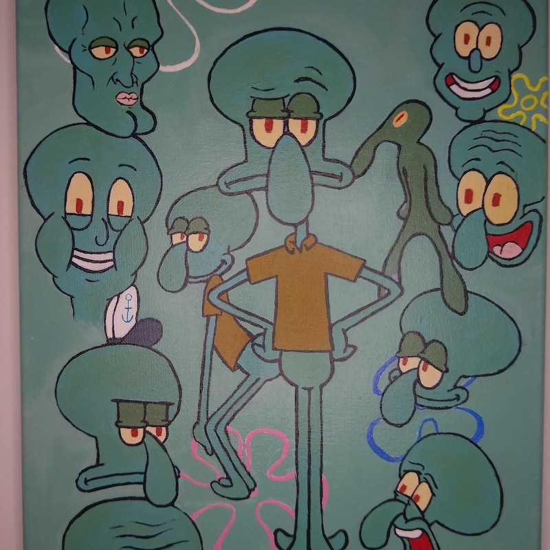 Squidward Painting - Etsy