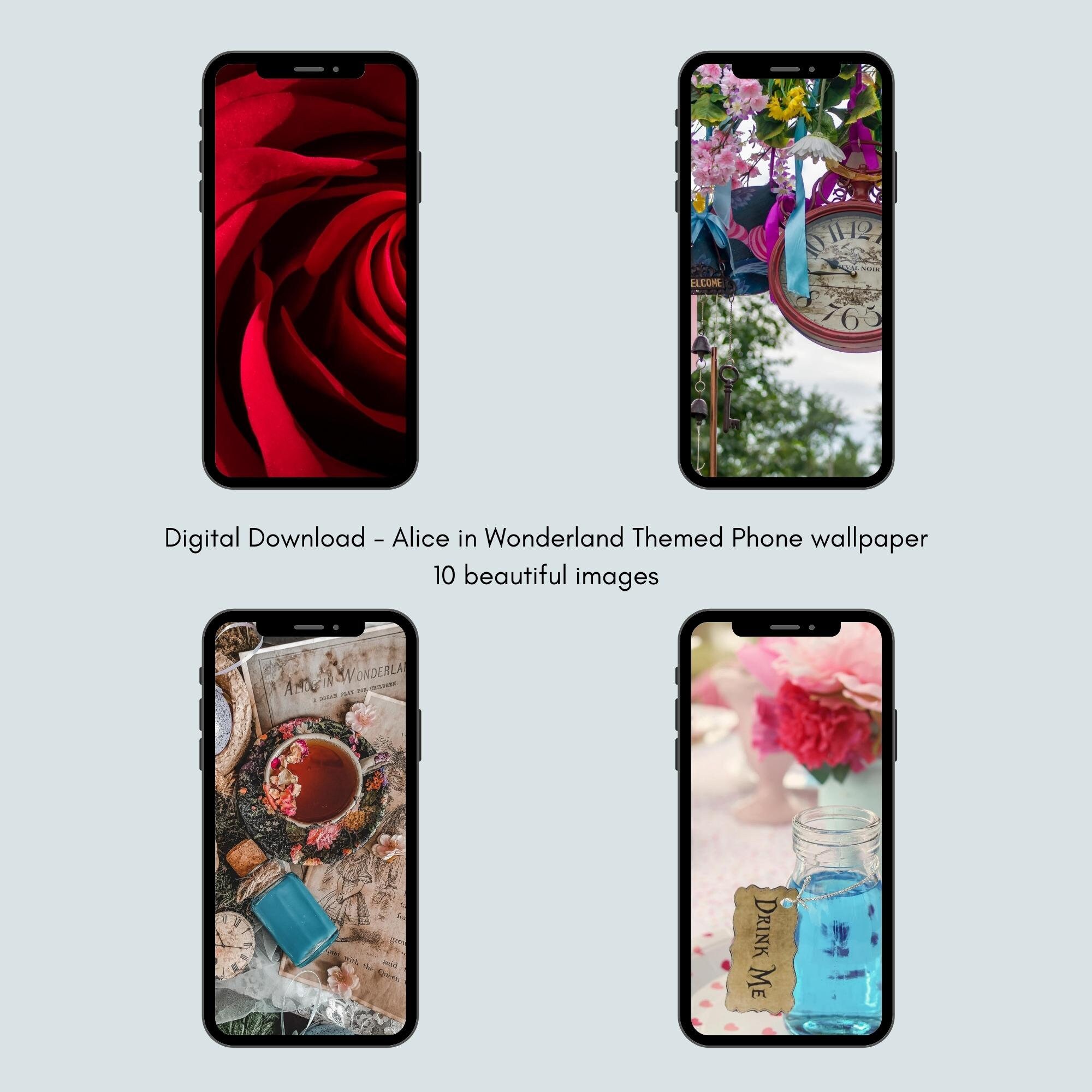 Alice in Wonderland Themed Phone Wallpaper - Etsy