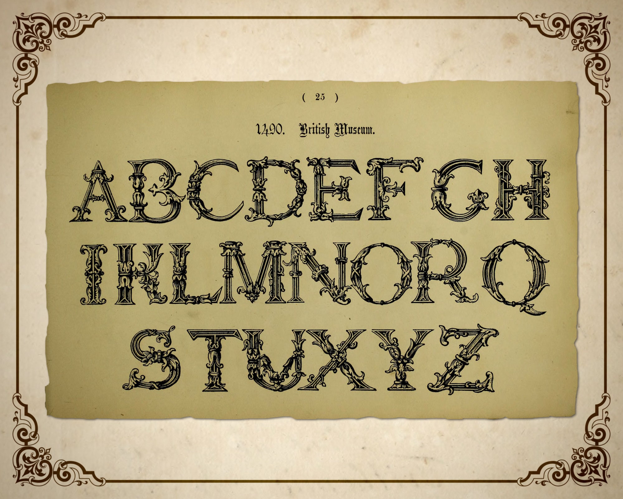 Vintage Font Old Decorative Alphabet Ornate Typeface - Etsy