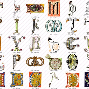 Medieval Initials Illuminated Manuscript Letters - Etsy Australia