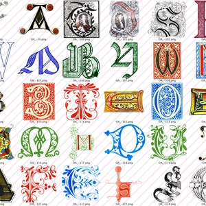 Medieval Initials Illuminated Manuscript Letters - Etsy Australia