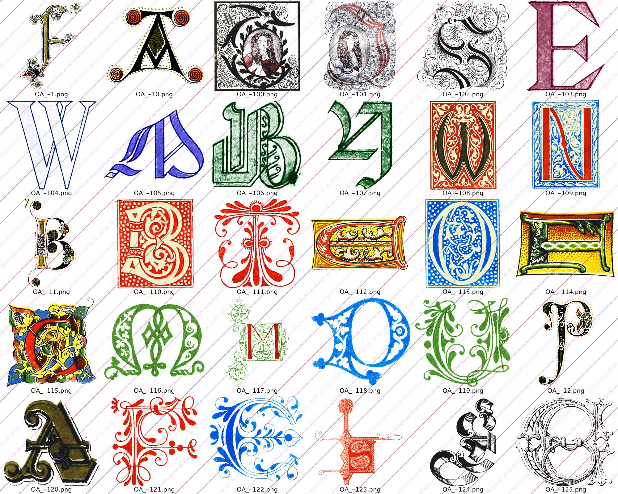 Medieval Initials Illuminated Manuscript Letters - Etsy UK