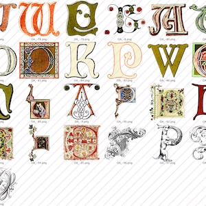 Medieval Initials Illuminated Manuscript Letters - Etsy Australia