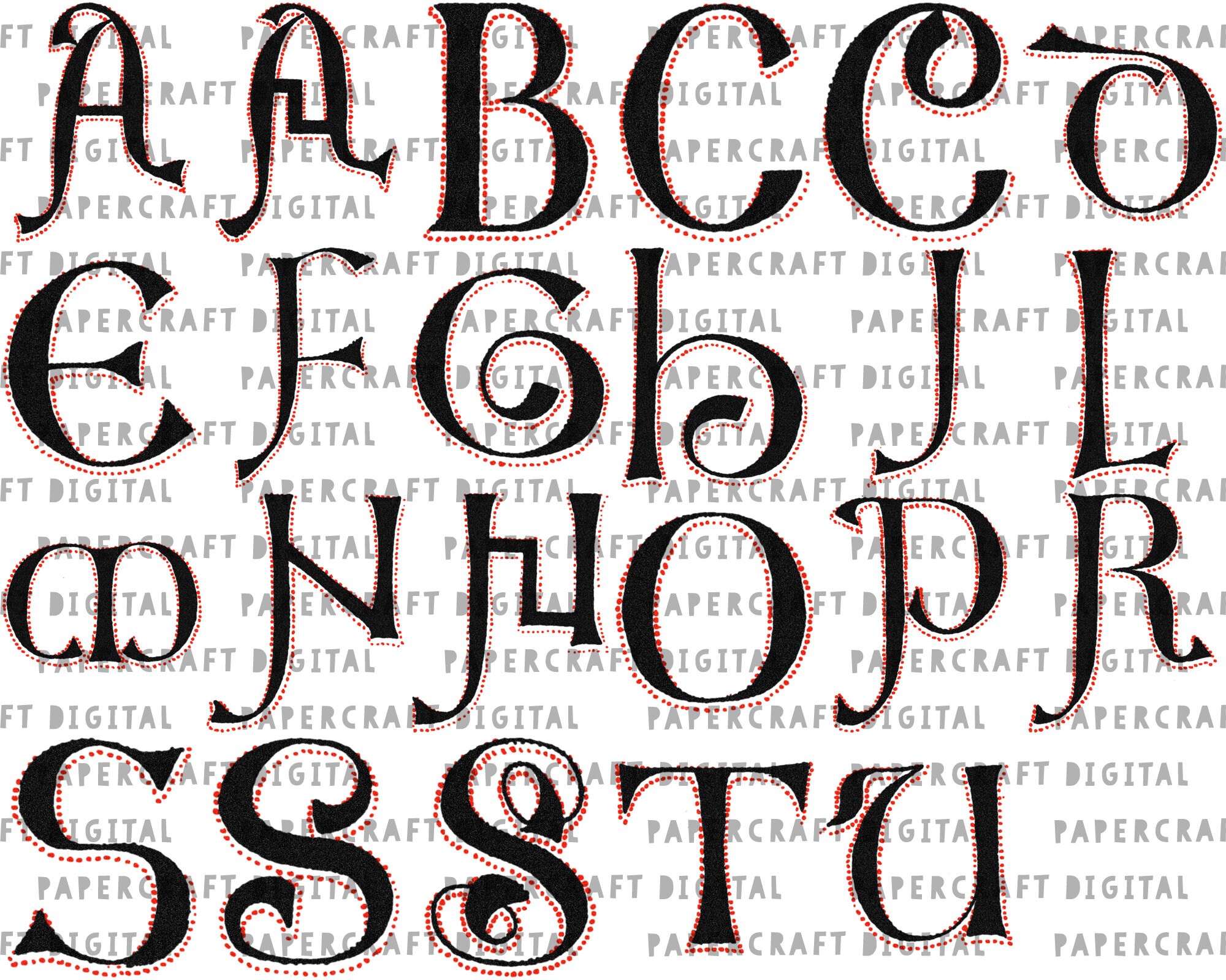 Medieval Initials Illuminated Manuscript Letters Decorative Font ...