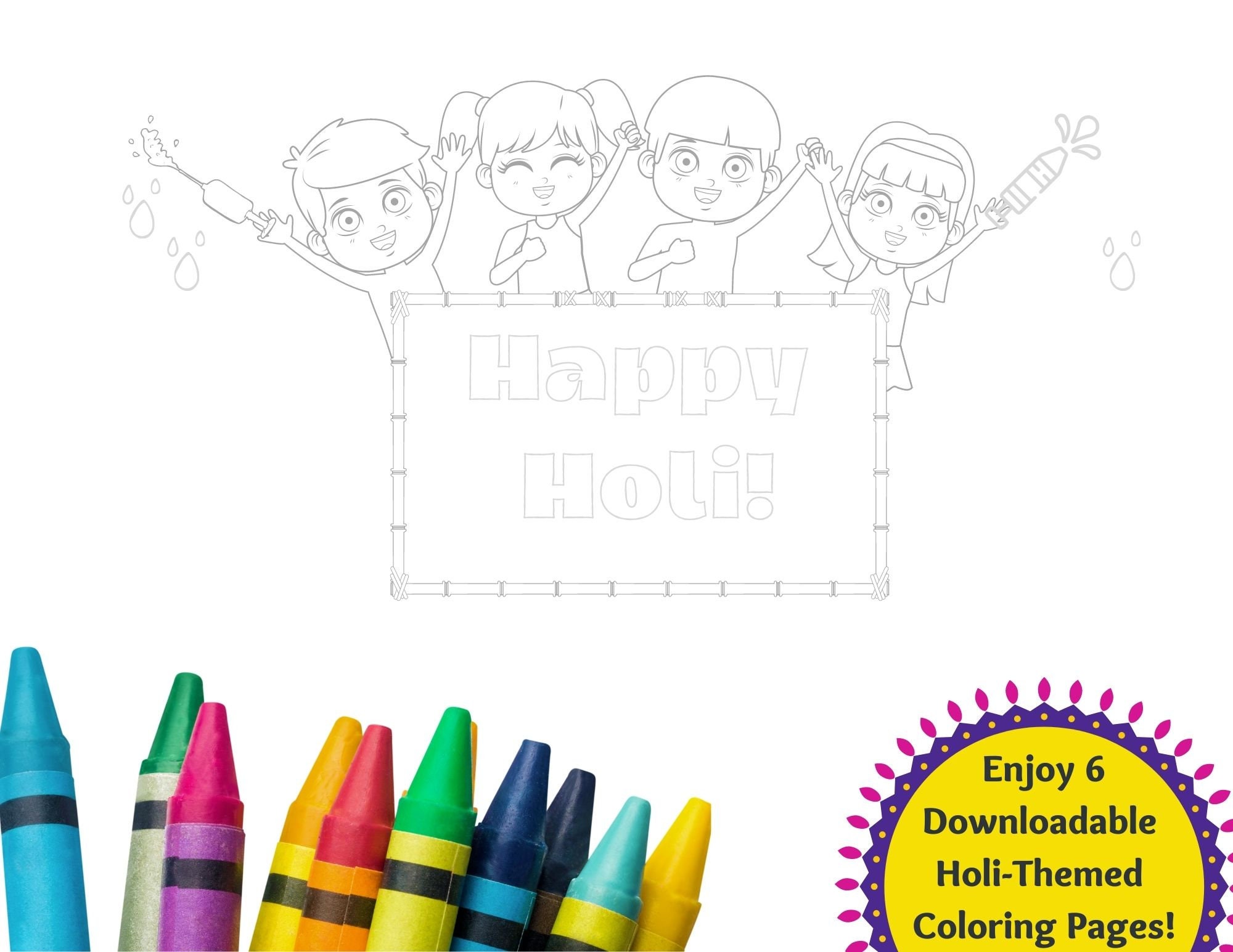 Holi Coloring Pages