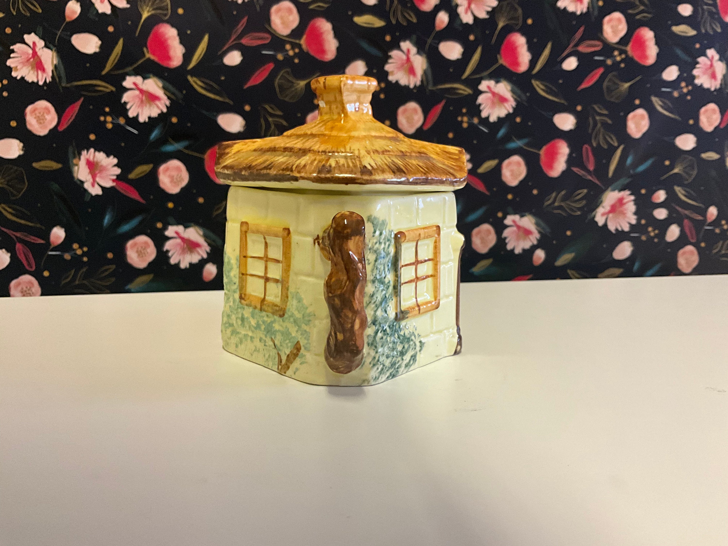 Vintage KSP Keele Street Pottery Cottage Ware Lidded Jar Sugar Bowl ...