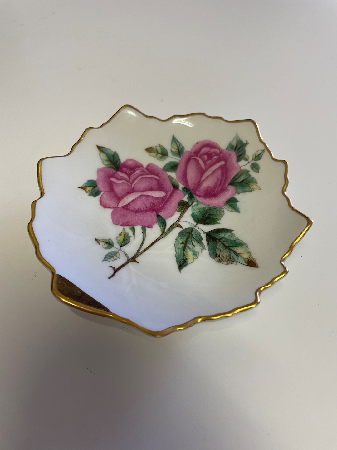 Wawel Porcelain Leaf Trinket Dish: Floral Rose Decor, Made in Poland - Etsy
